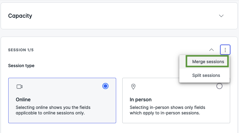 Live Learning: schedule a session series, including merging and splitting sessions – Knowledge Base