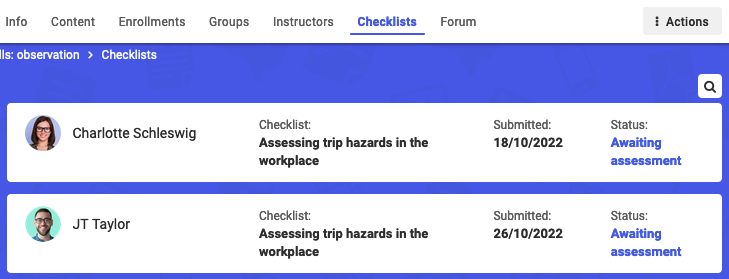 Checklists: assess a learner with a checklist – Knowledge Base