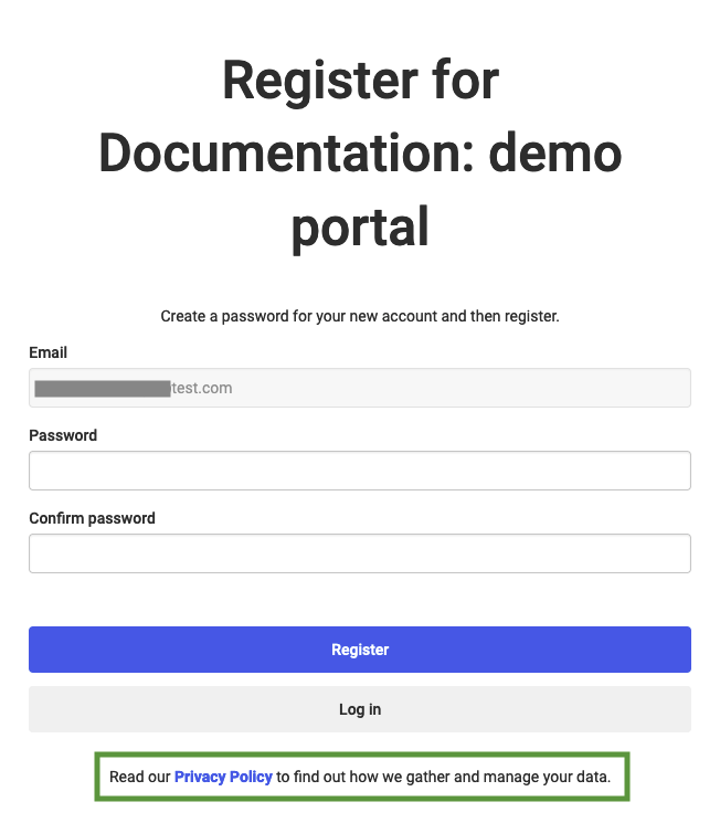 Portal setup: add a privacy policy to the registration page – Knowledge ...