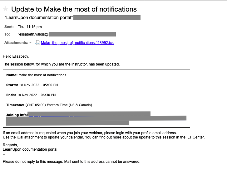 Live Learning: notifications overview – Knowledge Base