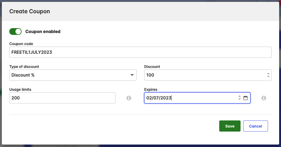 eCommerce: create coupons for a course or learning path, or for a ...