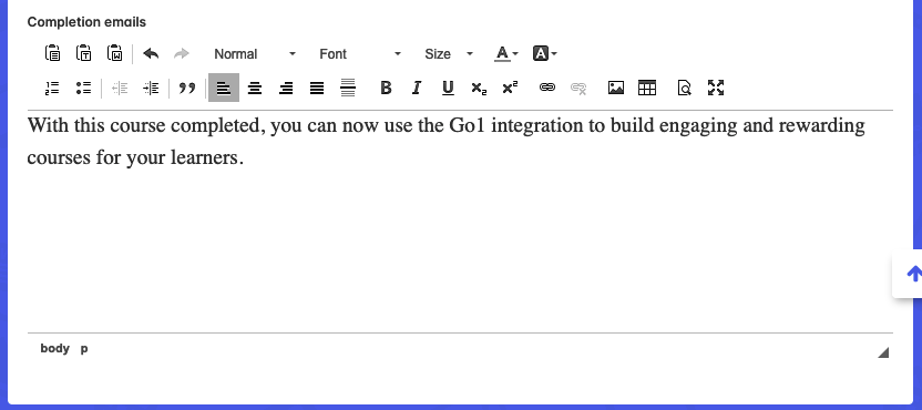 Add course specific text to notification emails – Knowledge Base